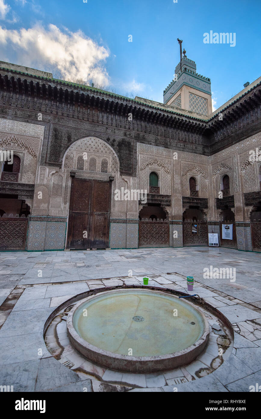 Inside interior of The Madrasa Bou Inania ( Medersa el Bouanania ) is ...