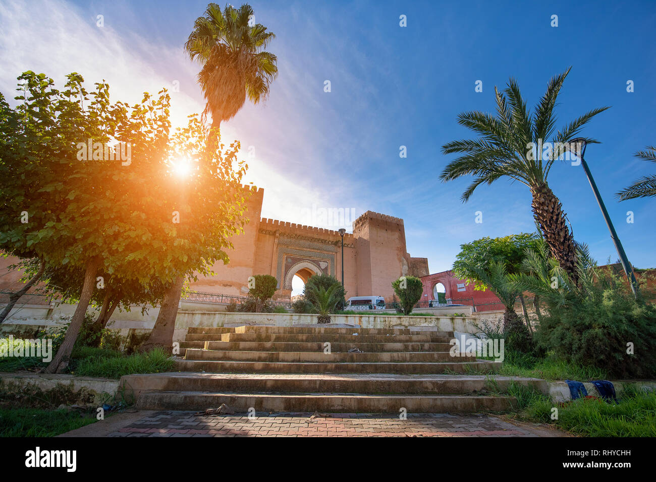 Meknes, Morocco - View of Meknes at Bab Berdaine Gate. Meknes is a city ...