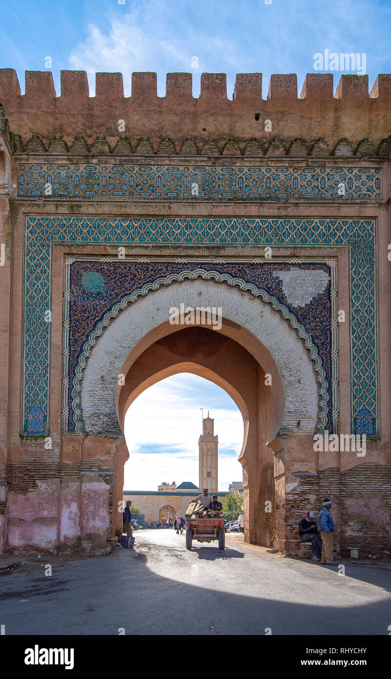 Meknes, Morocco - View of Meknes at Bab Berdaine Gate. Meknes is a city ...