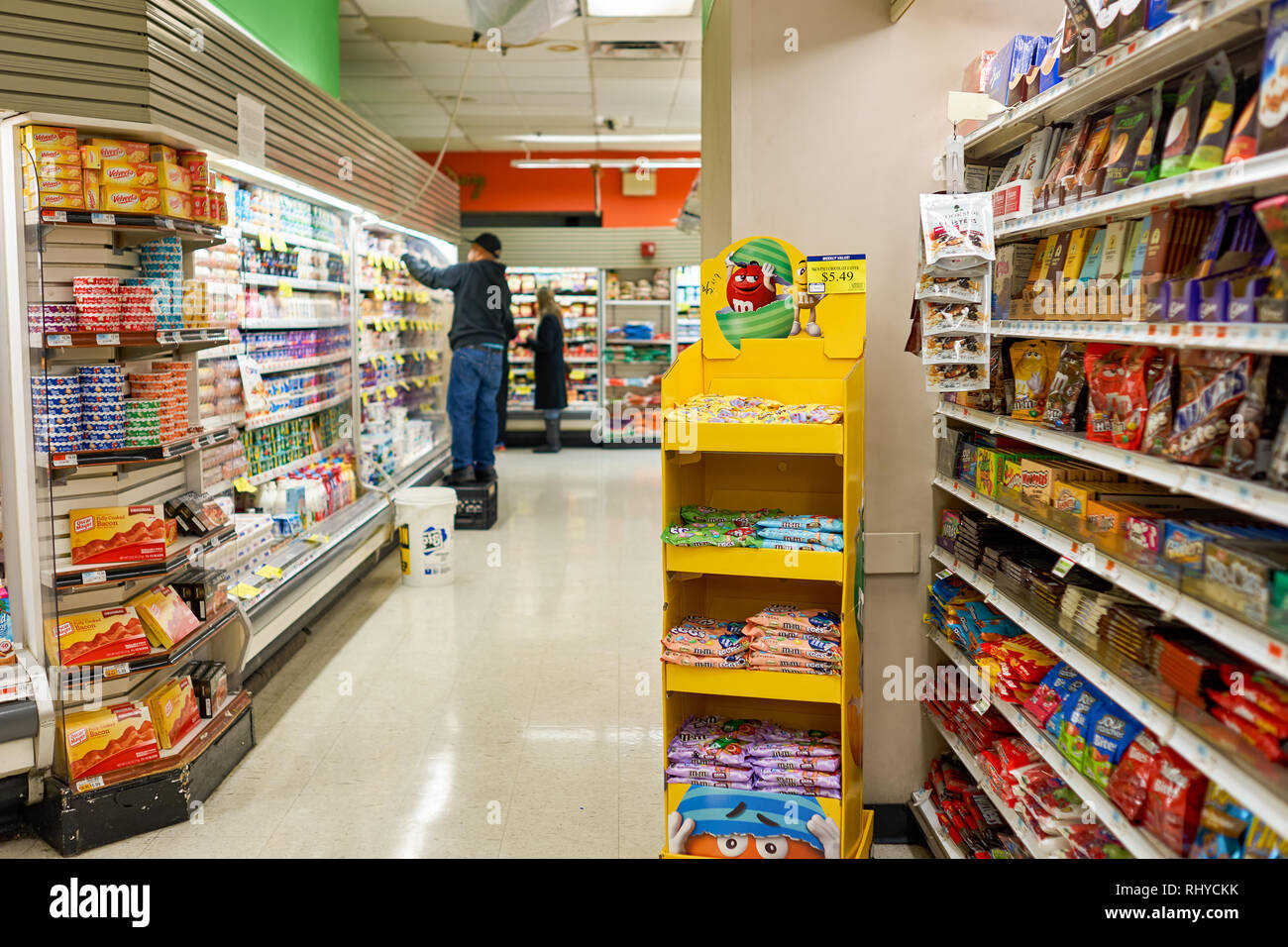 NEW YORK - CIRCA MARCH 2016: inside of food store at Manhattan, New ...