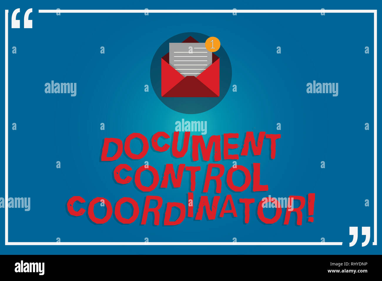 Handwriting text writing Document Control Coordinator. Concept meaning ...