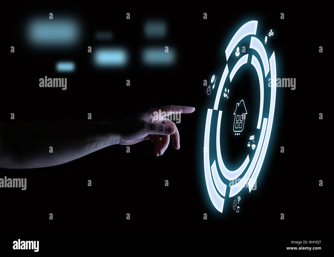 Smart Home Digital Touch Hologram User Interface Technology Concept ...