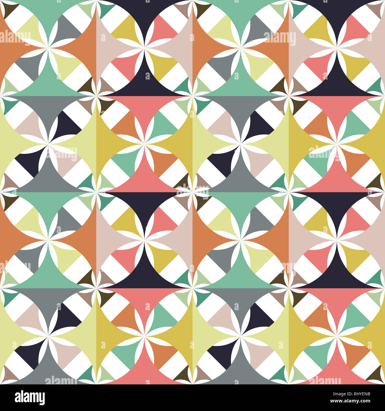 A multicolored digital geometric seamless pattern inspired by Origami ...