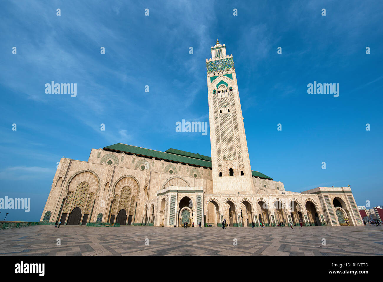 The Hassan II Mosque at day. The largest mosque in Morocco and one of ...