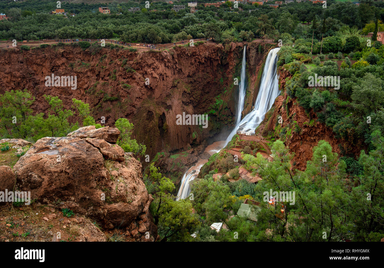 Ouzoud Waterfalls ( Cascades d'Ouzoud ) located in the Grand Atlas ...