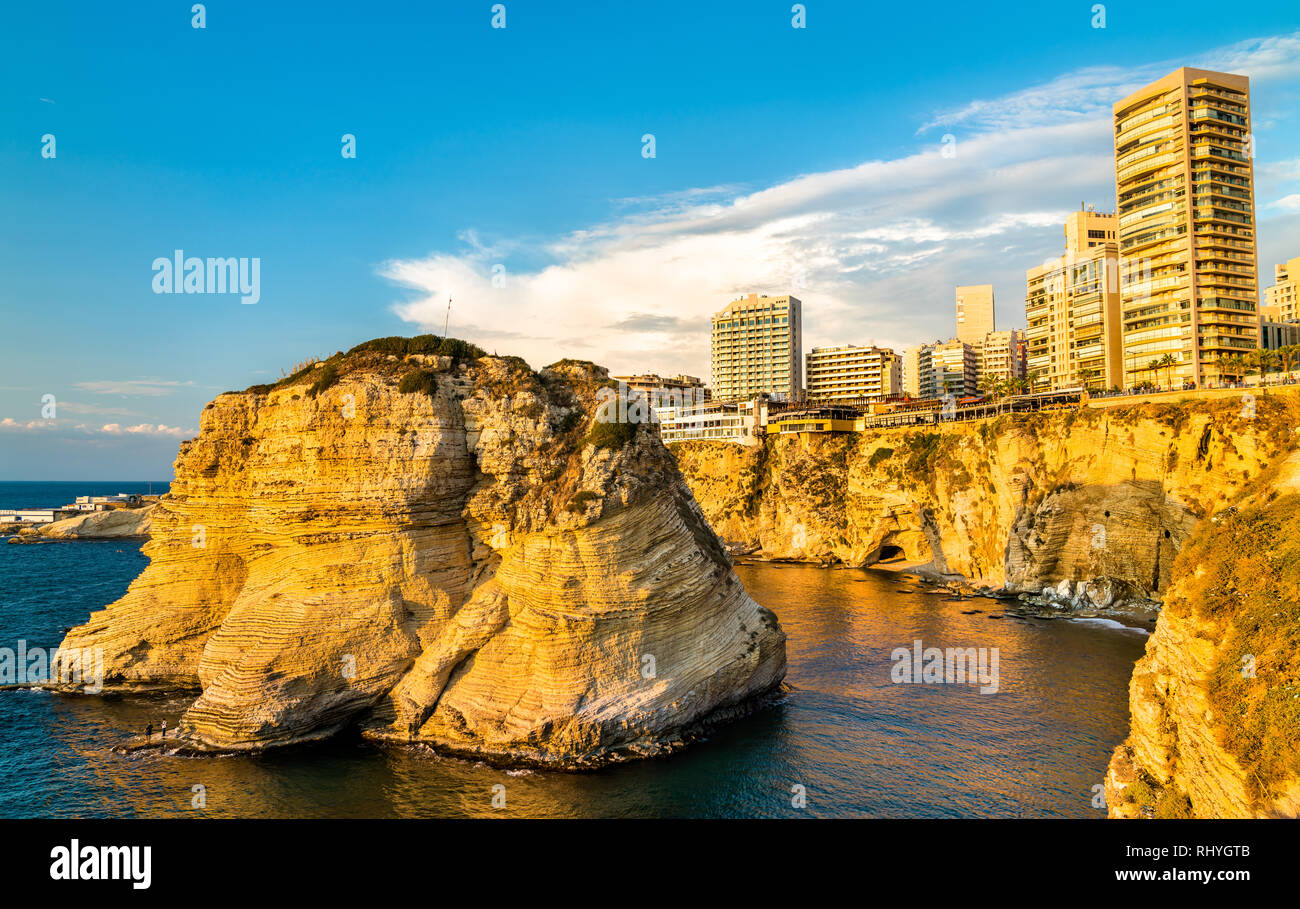 Raouche, pigeons' rock, beirut, lebanon hi-res stock photography and ...