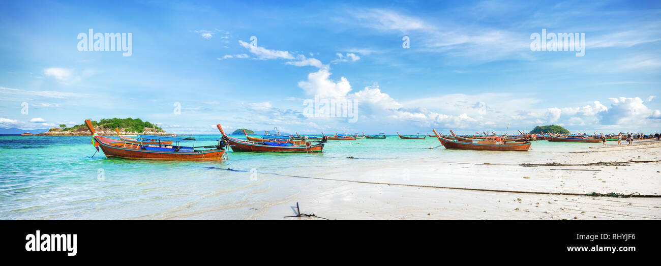 Panorama of asian paradise beach in Thailand Stock Photo - Alamy