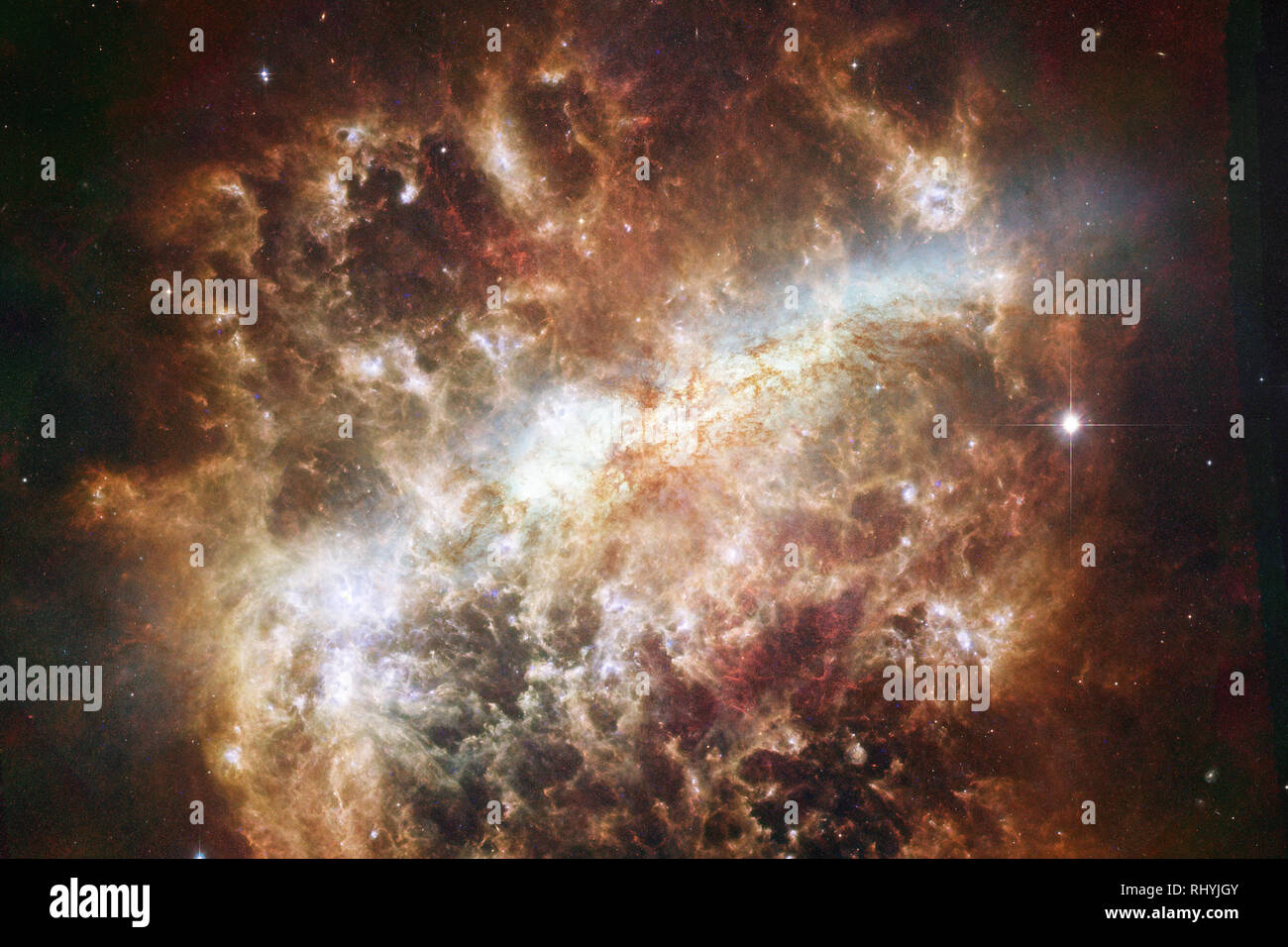 Nebulae and stars in outer space, glowing mysterious universe. Elements ...