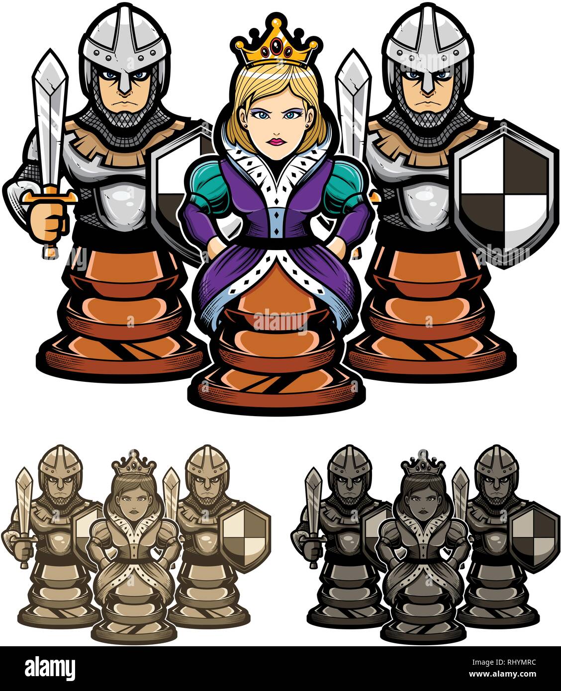 Queen pawns Stock Vector Images - Alamy