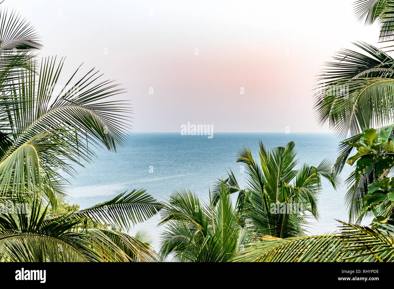 Beautiful Landscape of a Calm Blue Ocean, from an Island covered with ...