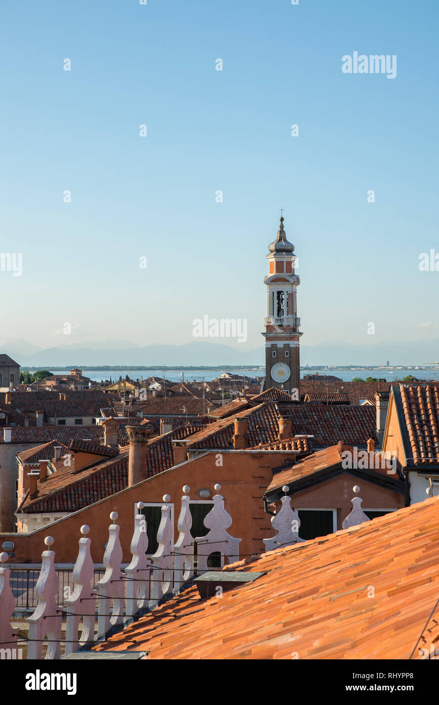 View from T Fondaco dei Tedeschi shopping centre rooftop terrace of ...