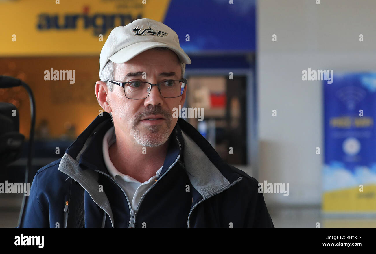 Marine Scientist David Mearns, is interviewed by reporters as he leaves ...