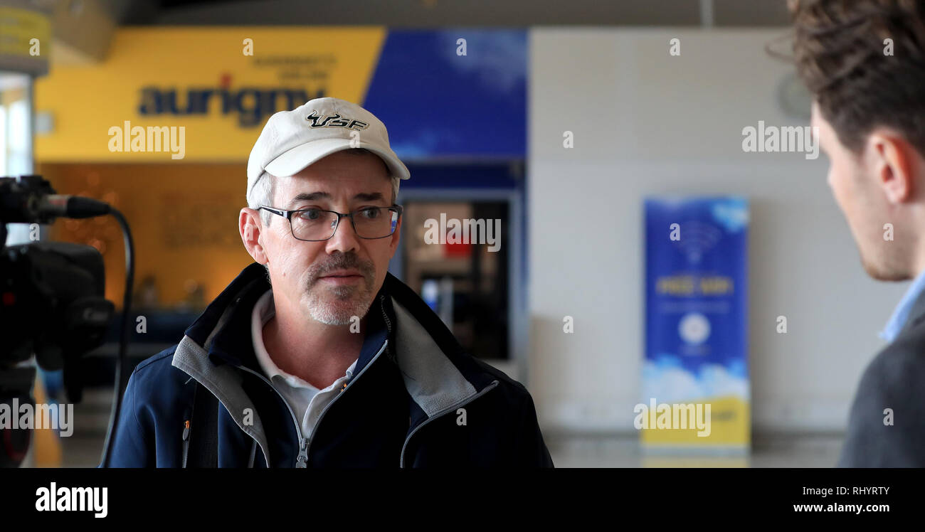 Marine Scientist David Mearns, is interviewed by reporters as he leaves ...