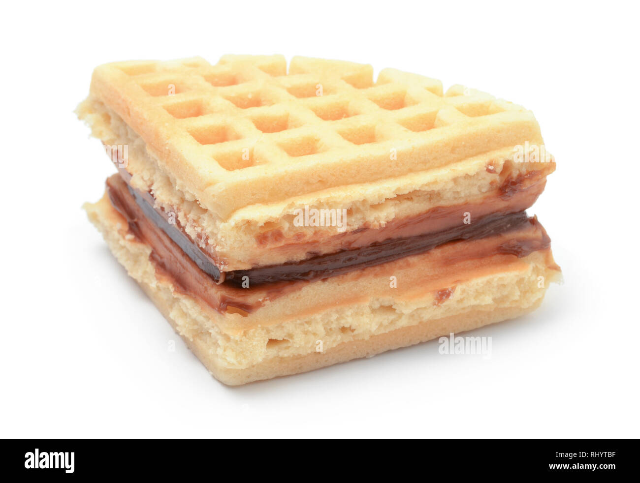 Waffles with filling isolated on white background Stock Photo - Alamy