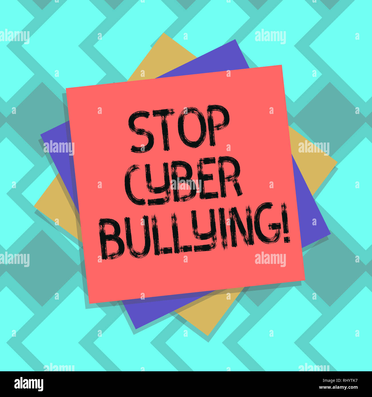 Text sign showing Stop Cyber Bullying. Conceptual photo prevent use of ...