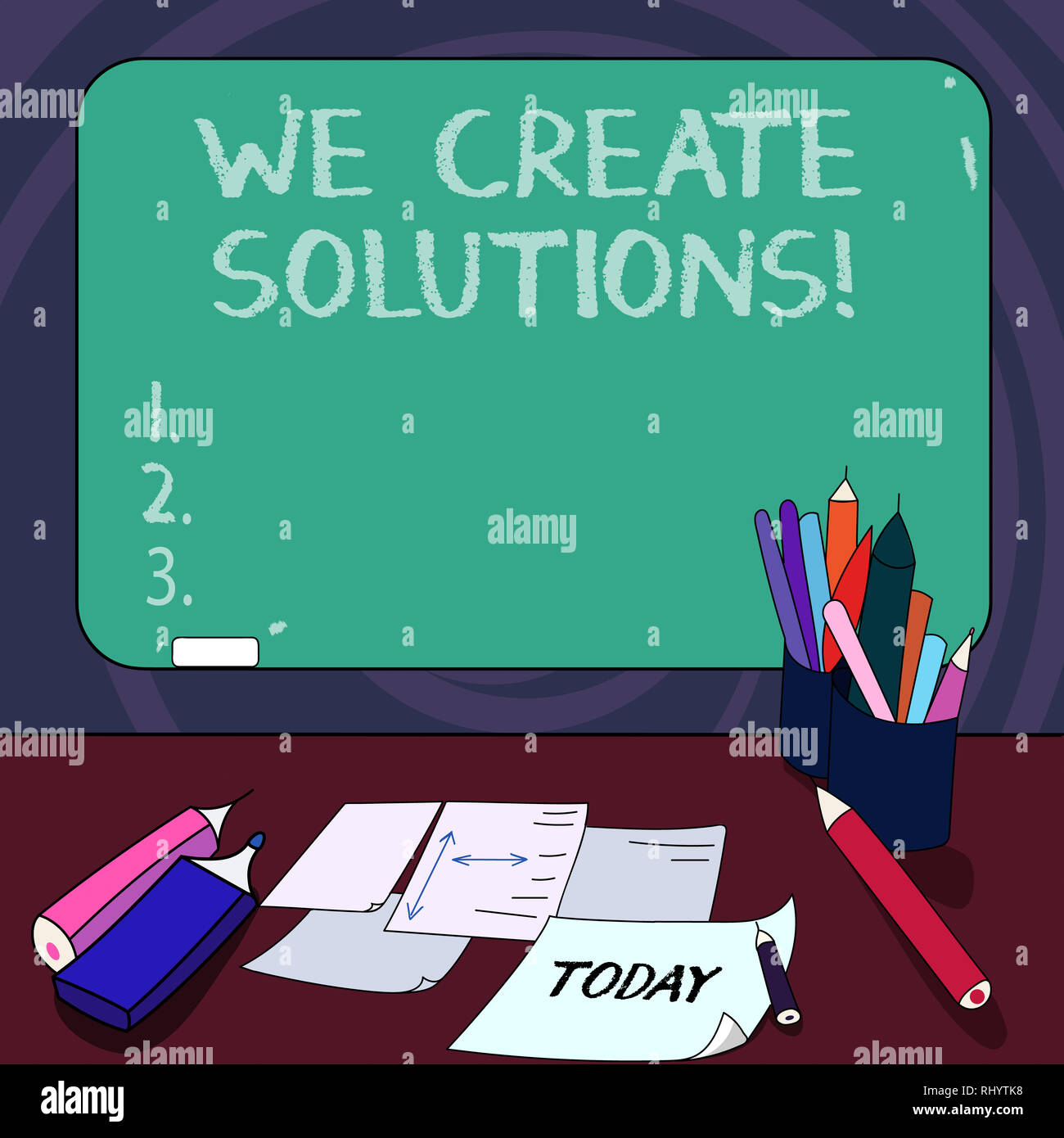 Handwriting text We Create Solutions. Concept meaning way to solve ...