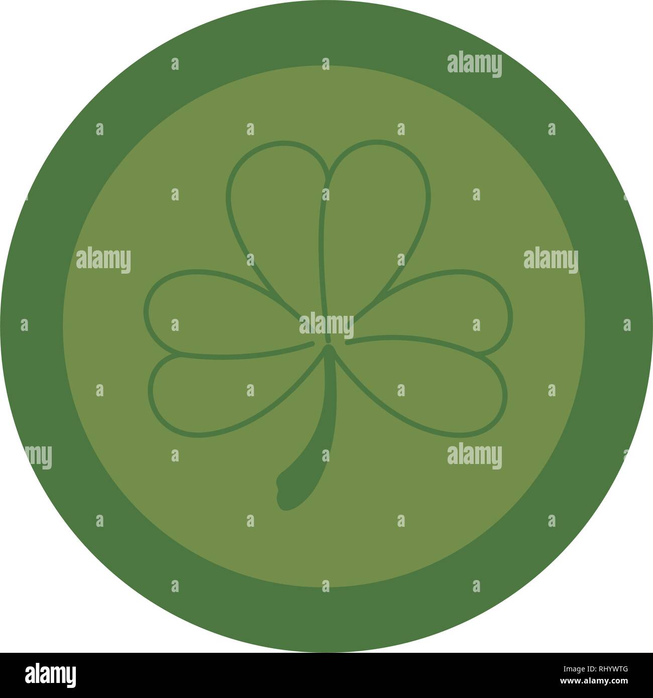 coin with clover isolated icon Stock Vector Image & Art - Alamy