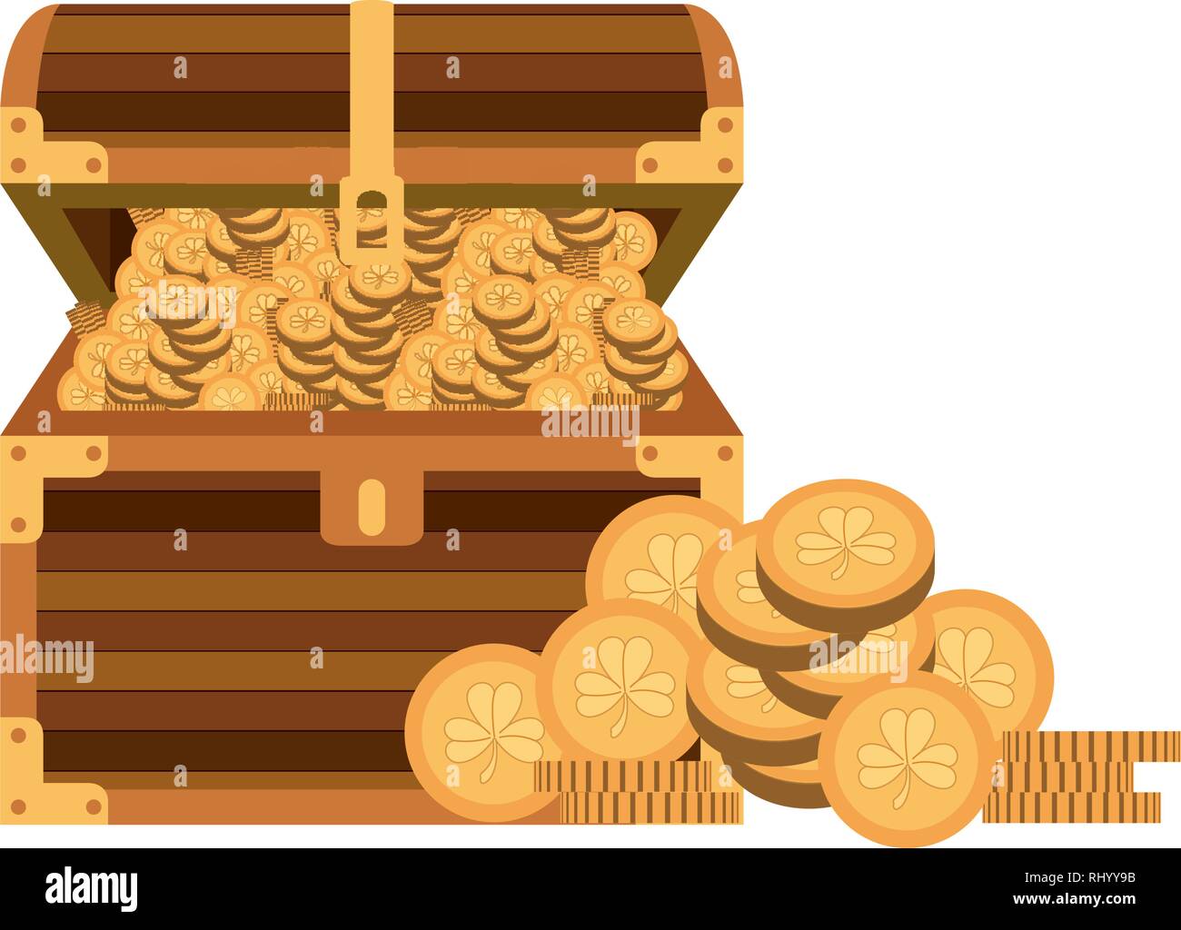 chest with coins isolated icon Stock Vector Image & Art - Alamy