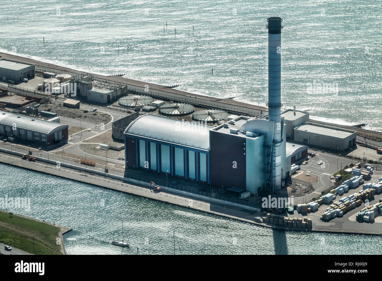 Aerial view over Shoreham Power Station, West Sussex Stock Photo - Alamy