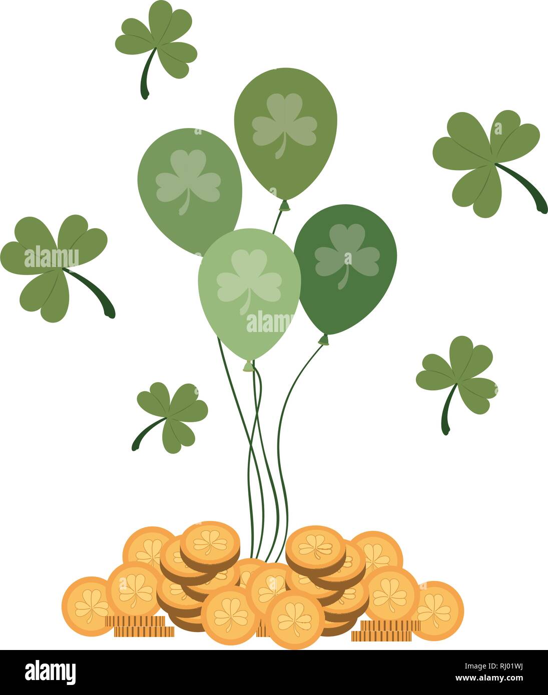 coin with clover isolated icon Stock Vector Image & Art - Alamy