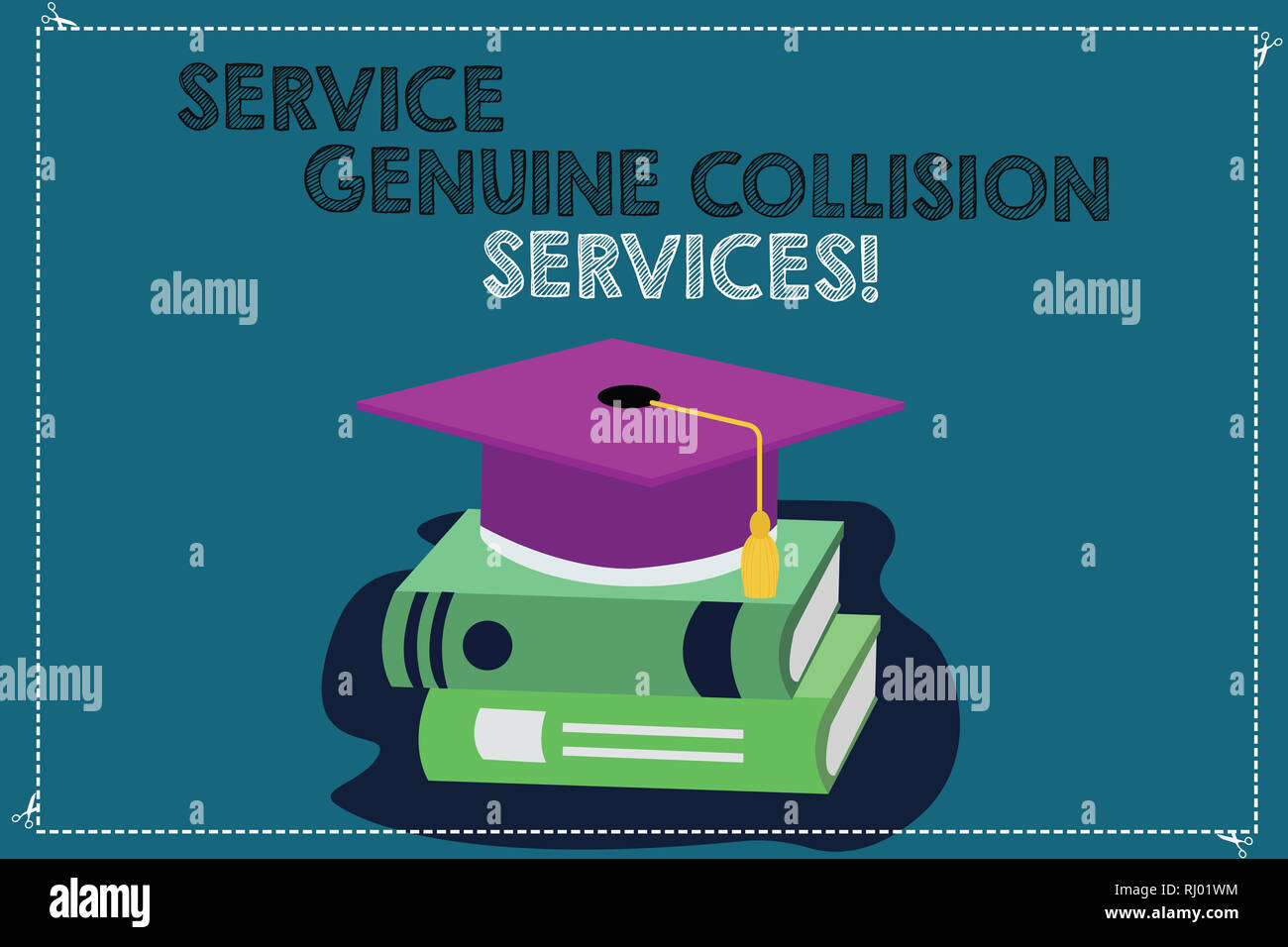 Handwriting text writing Service Genuine Collision Services. Concept ...