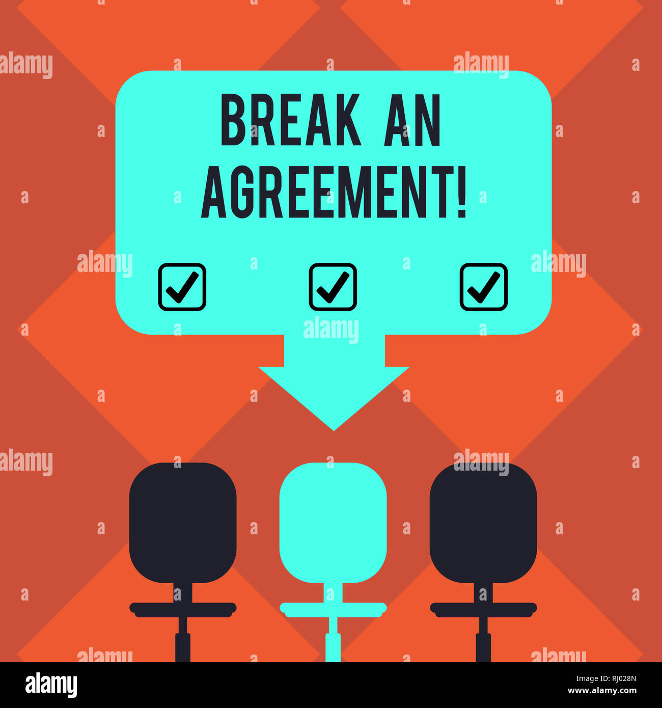 Handwriting text Break An Agreement. Concept meaning end contract under ...