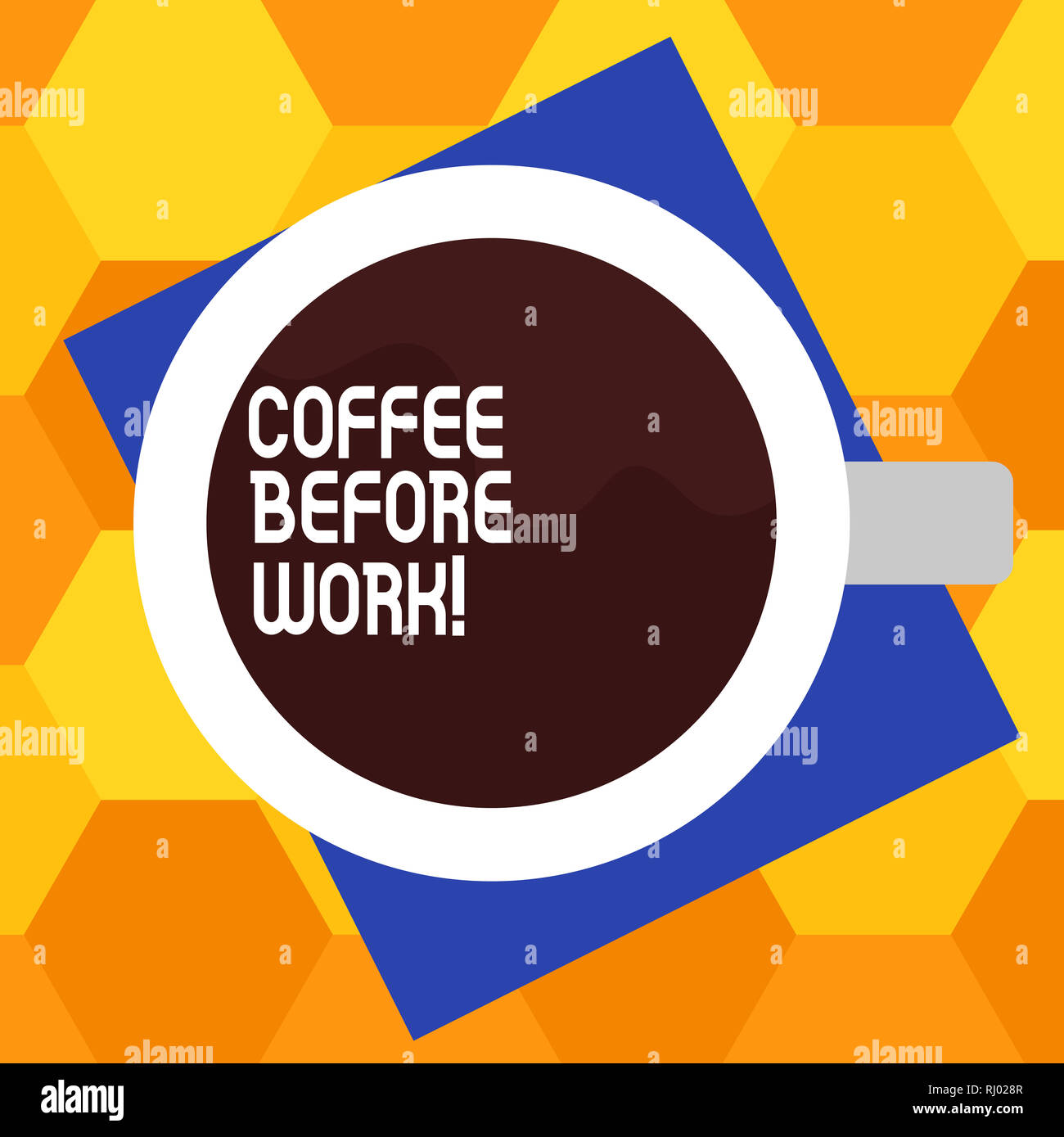 Handwriting text writing Coffee Before Work. Concept meaning take hot ...