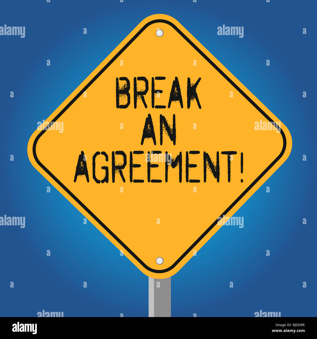 Handwriting text Break An Agreement. Concept meaning end contract under ...