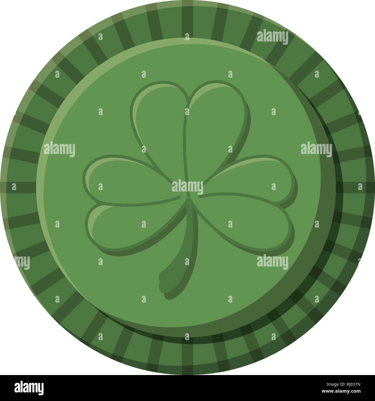 coin with clover isolated icon Stock Vector Image & Art - Alamy
