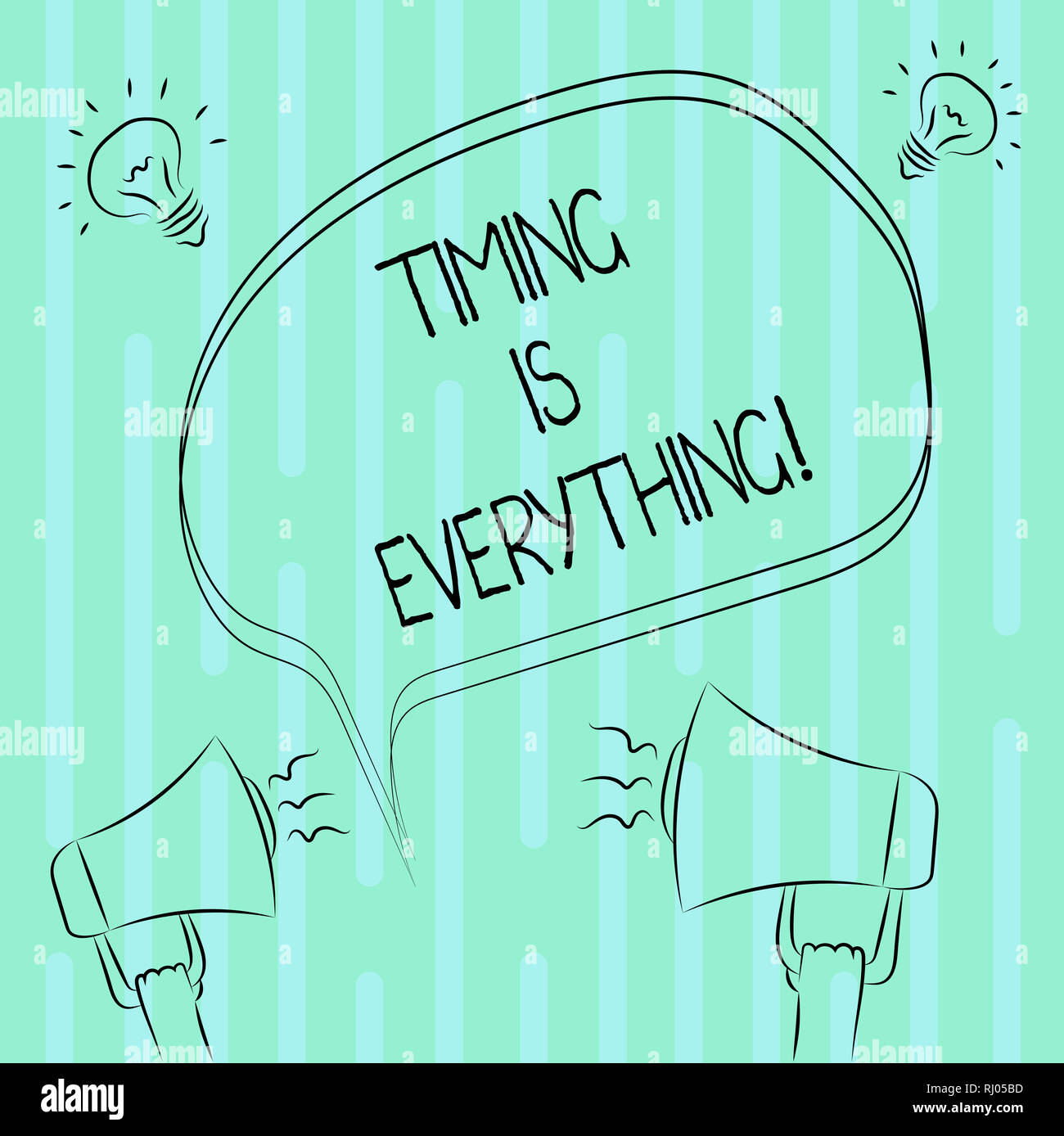 Word writing text Timing Is Everything. Business concept for when the ...