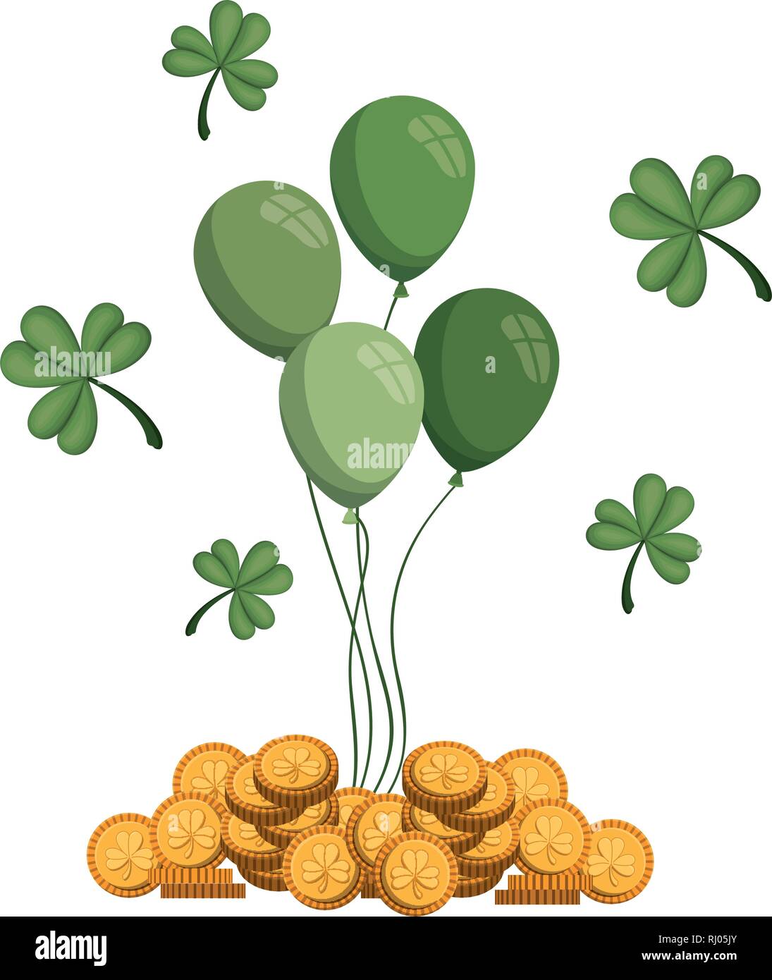 coin with clover isolated icon Stock Vector Image & Art - Alamy