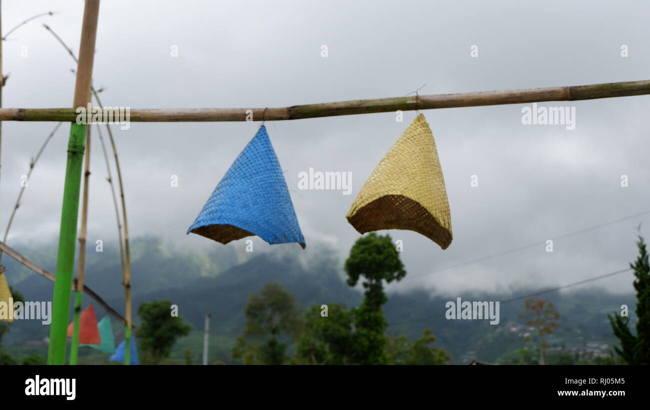 colorful handicraft made from bamboo Stock Photo - Alamy