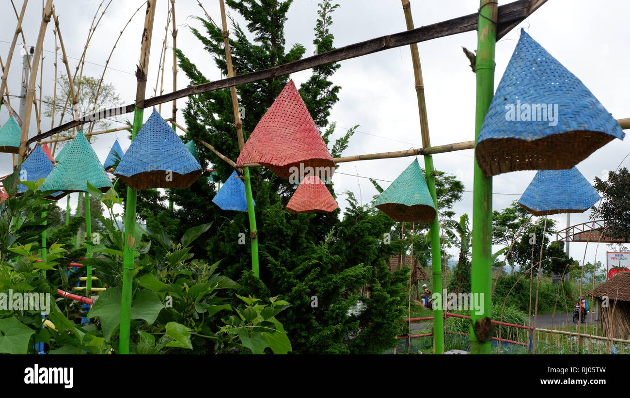 colorful handicraft made from bamboo Stock Photo - Alamy