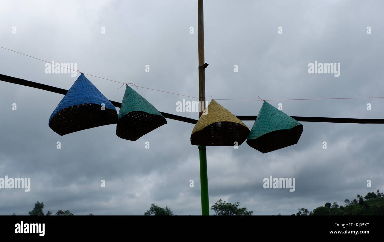 colorful handicraft made from bamboo Stock Photo - Alamy