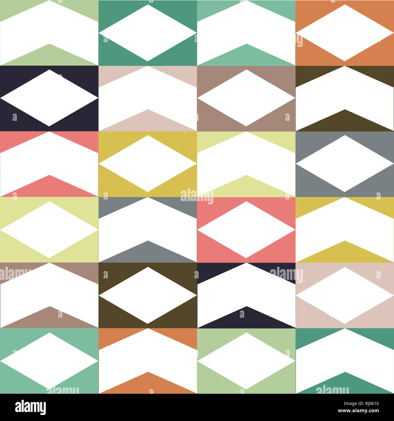 A multicolored digital geometric seamless pattern - When repeated the ...