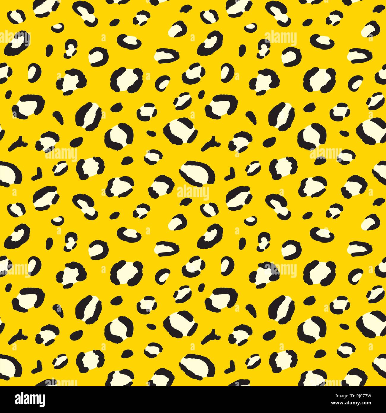 Yellow leopard print. Seamless animal fur texture Stock Vector Image ...