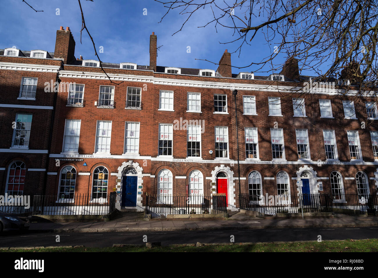 Georgian architecture of southernhay exeter hi-res stock photography ...