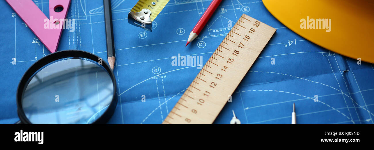 Engineering blueprint design for buildings Stock Photo - Alamy