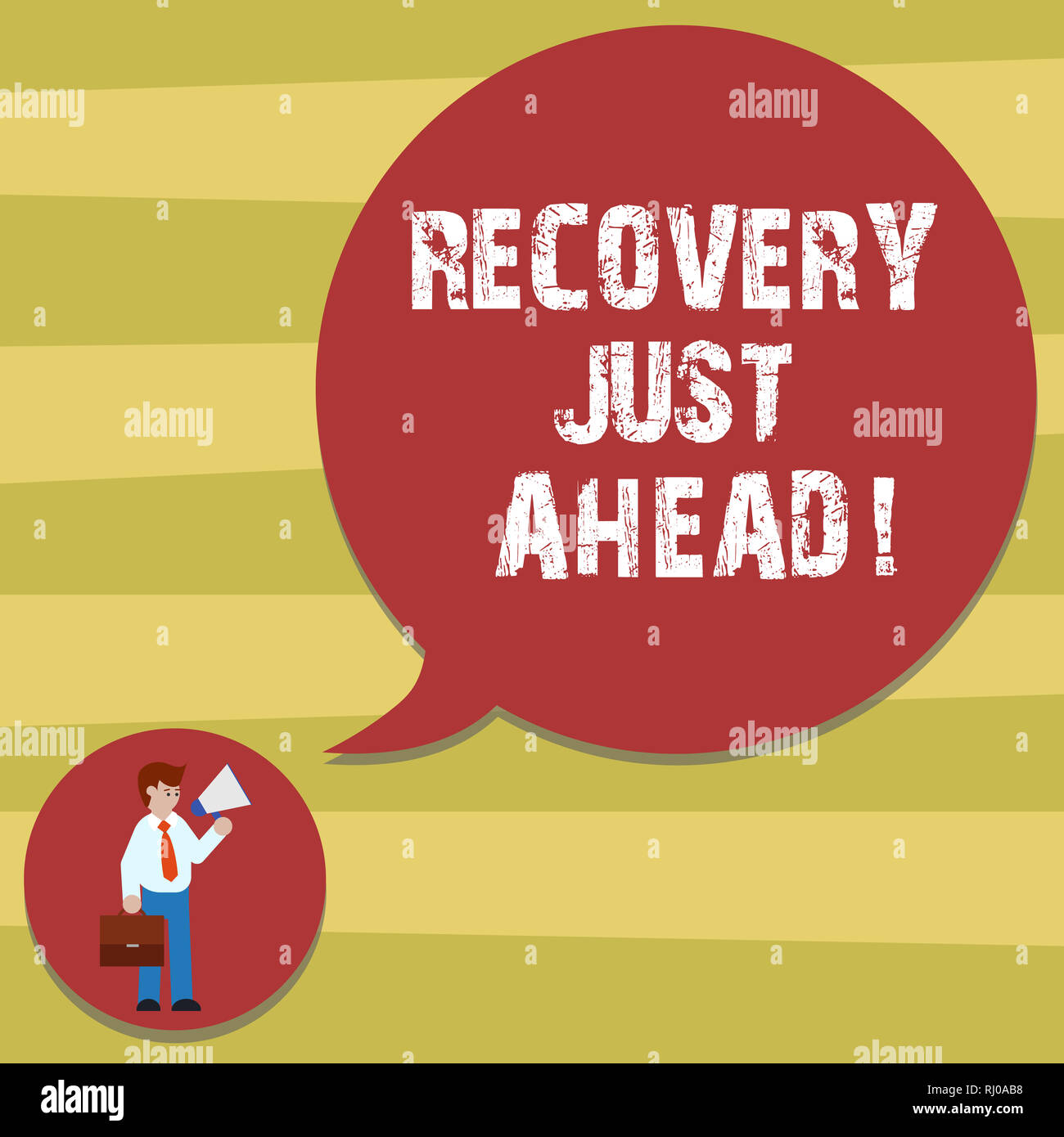 Text sign showing Recovery Just Ahead. Conceptual photo return to ...