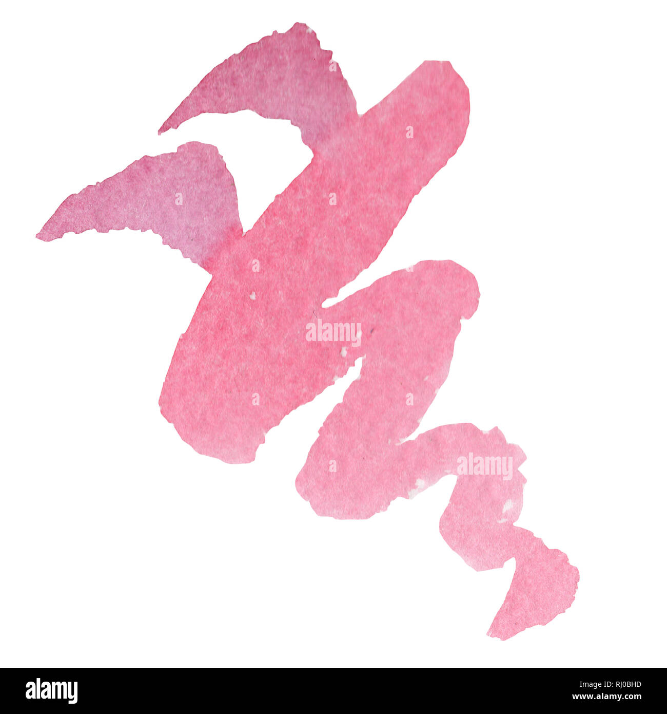 Pink abstract watercolor paper splash shapes isolated drawing ...
