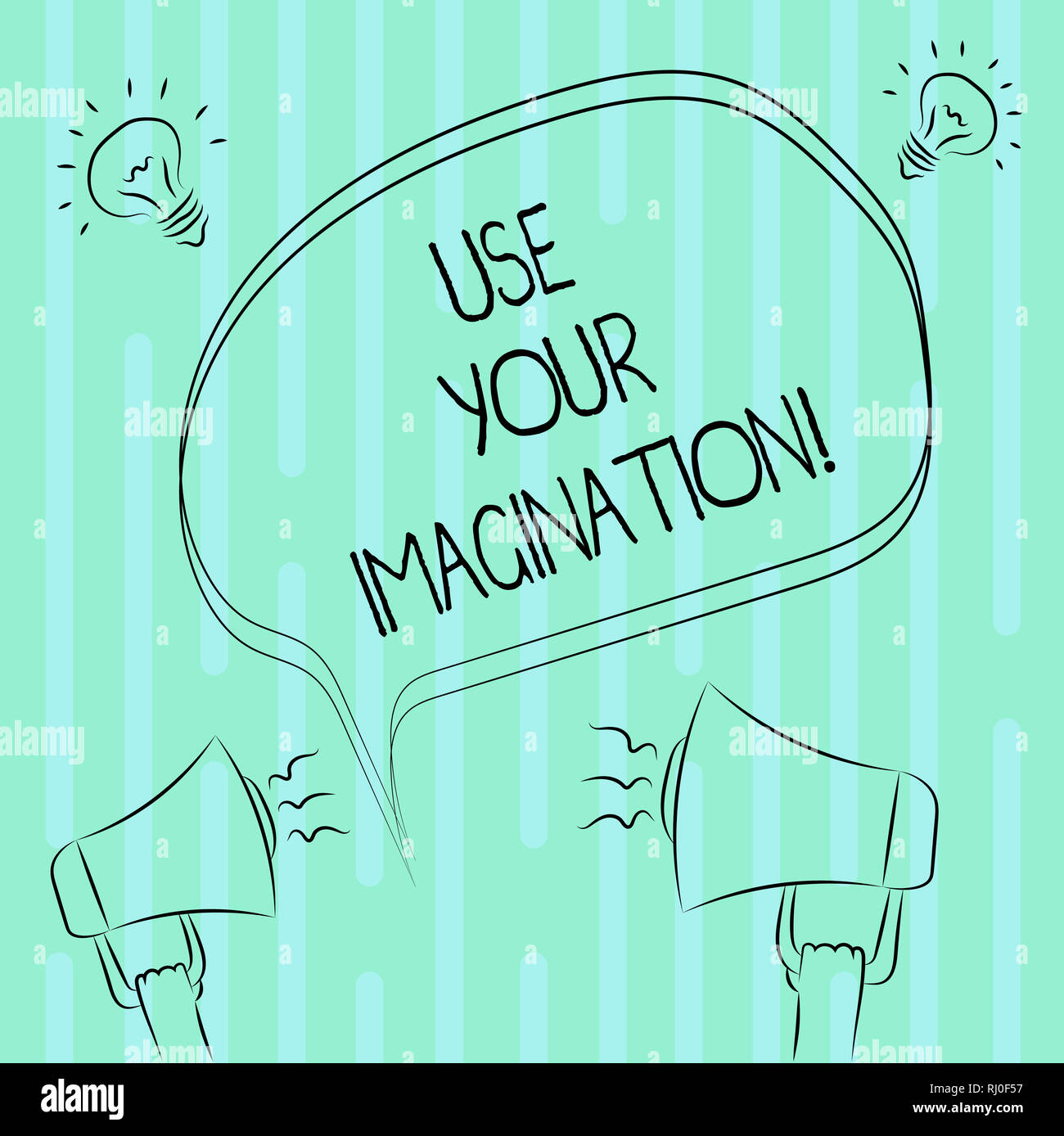Word writing text Use Your Imagination. Business concept for using ...