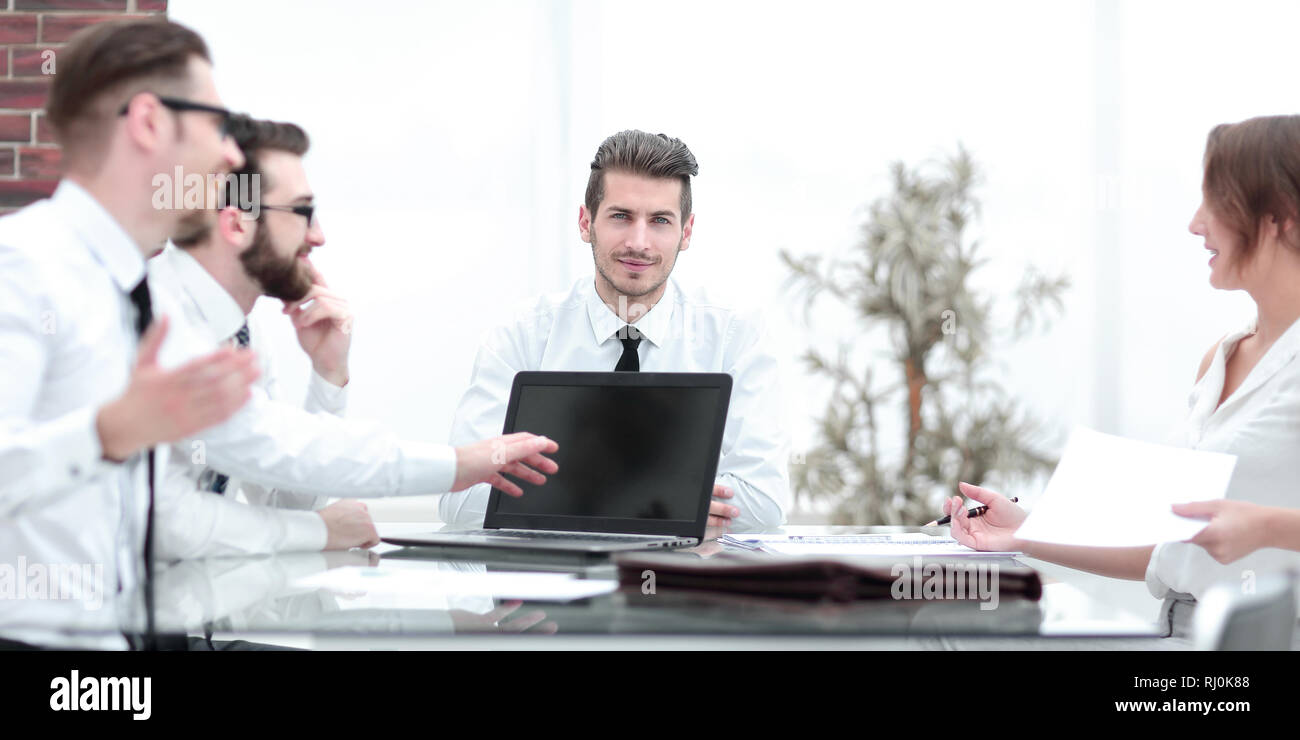 business team works in a modern office Stock Photo - Alamy