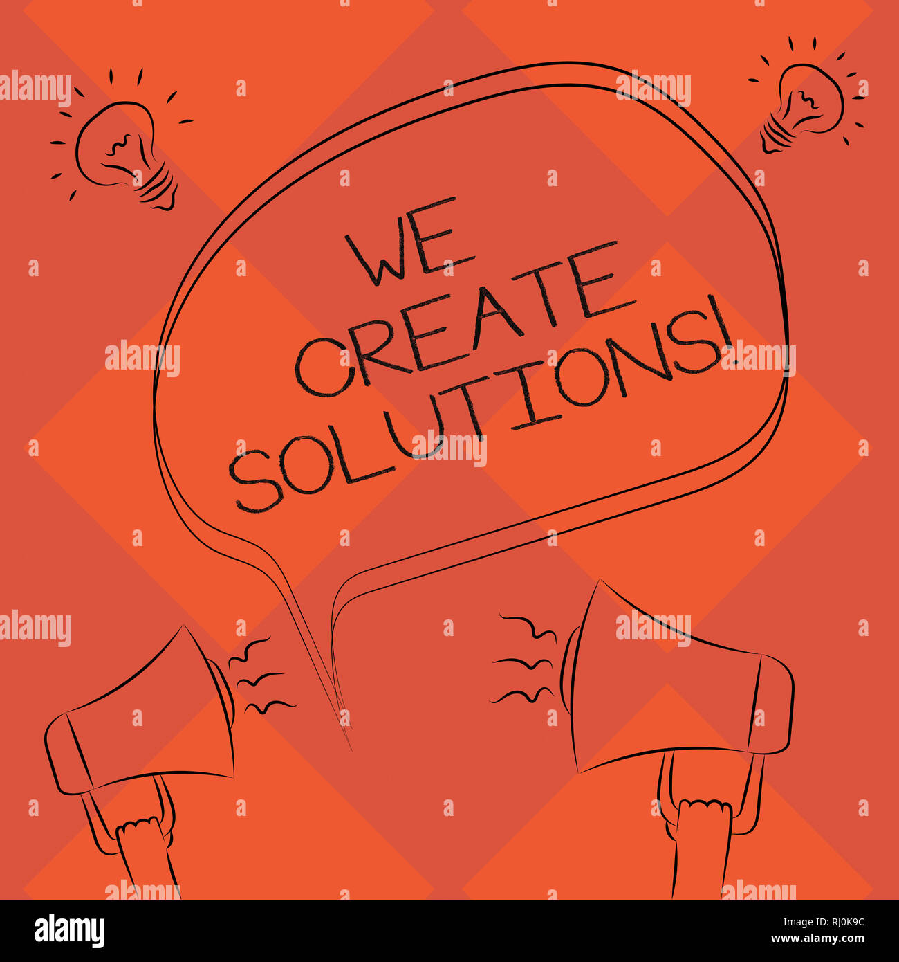 Handwriting text We Create Solutions. Concept meaning way to solve ...