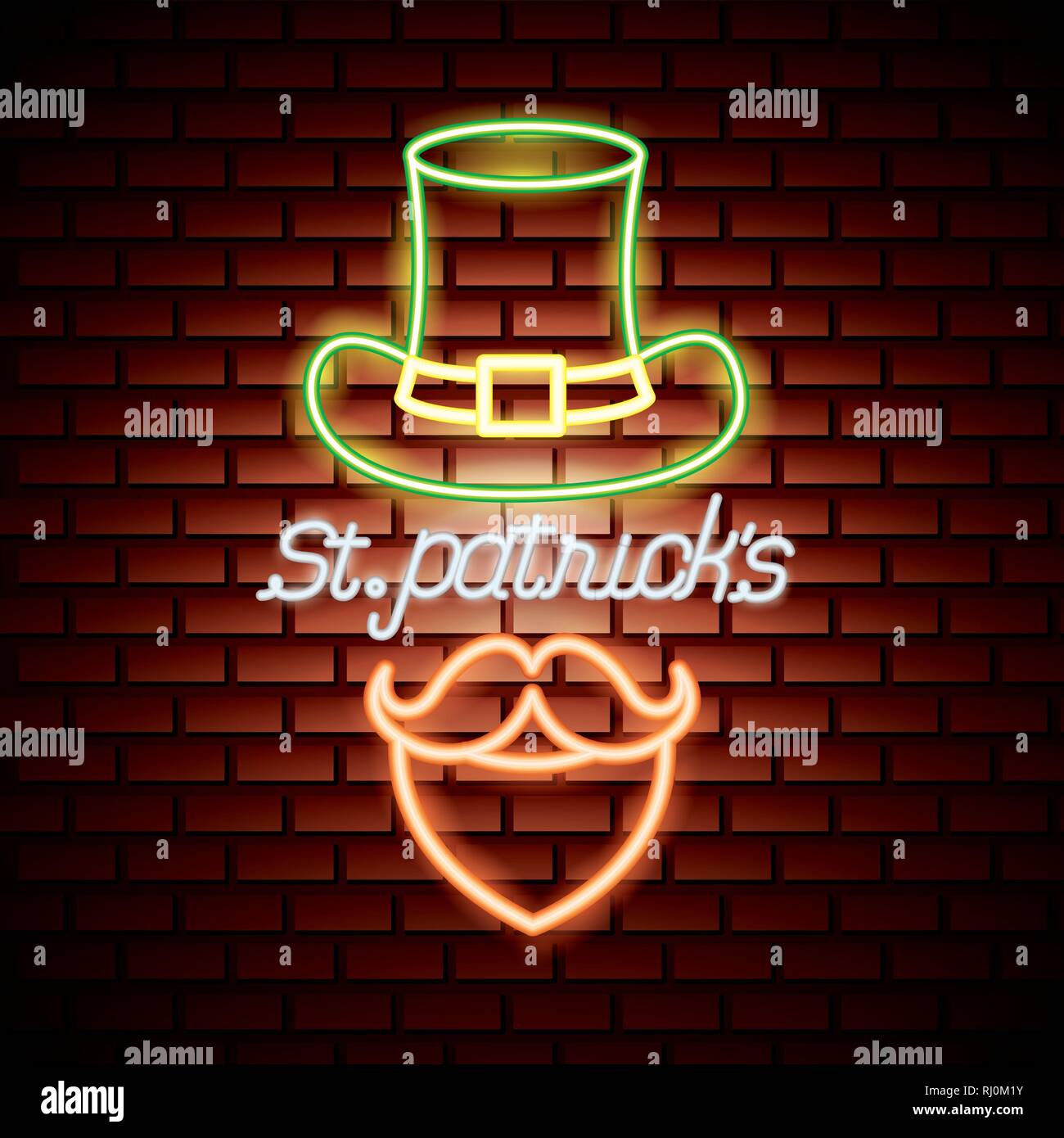 st patricks day neon Stock Vector Image & Art - Alamy