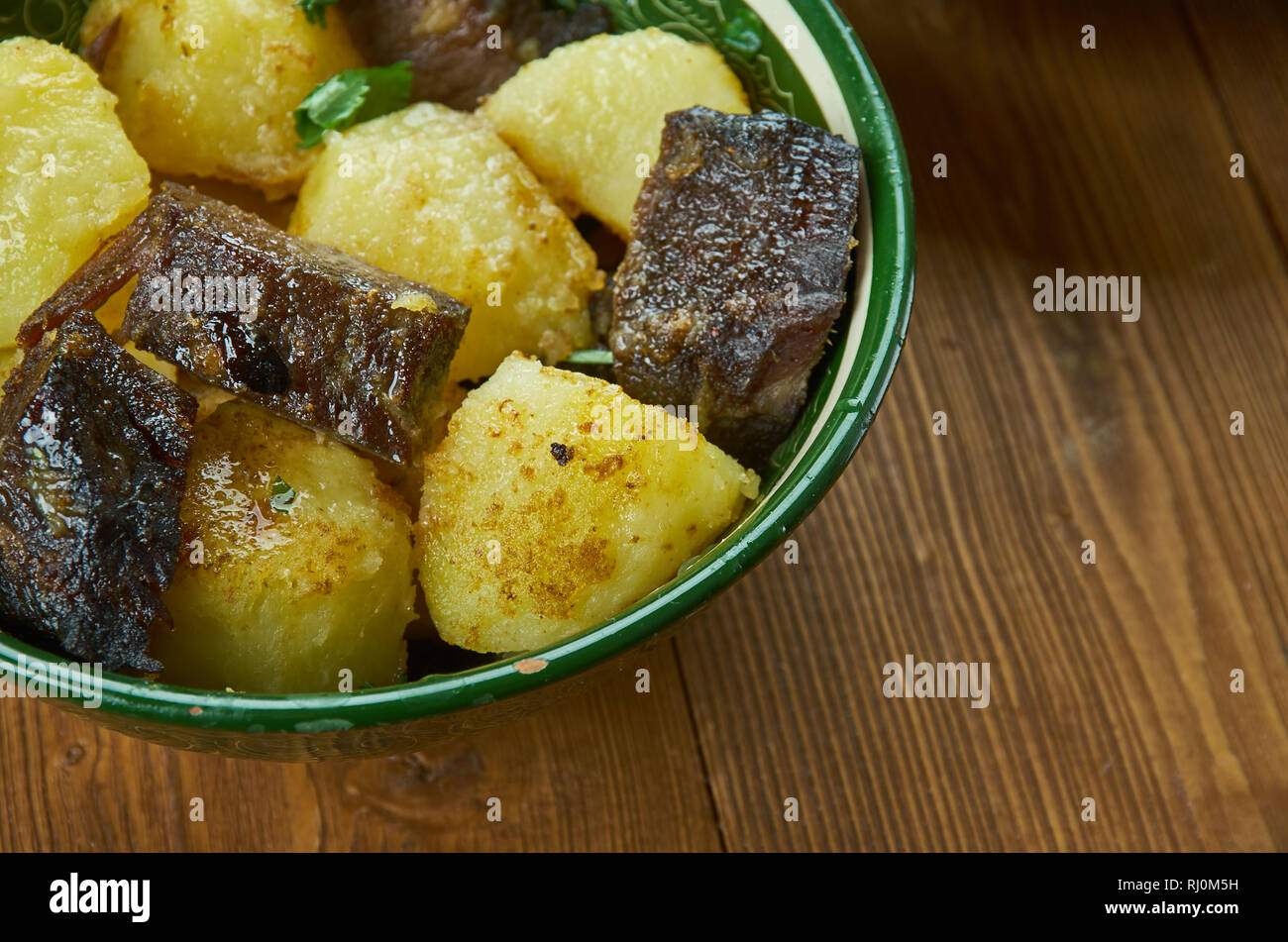 Kuurdak, traditional meat dish, Kyrgyz cuisine, Traditional assorted ...