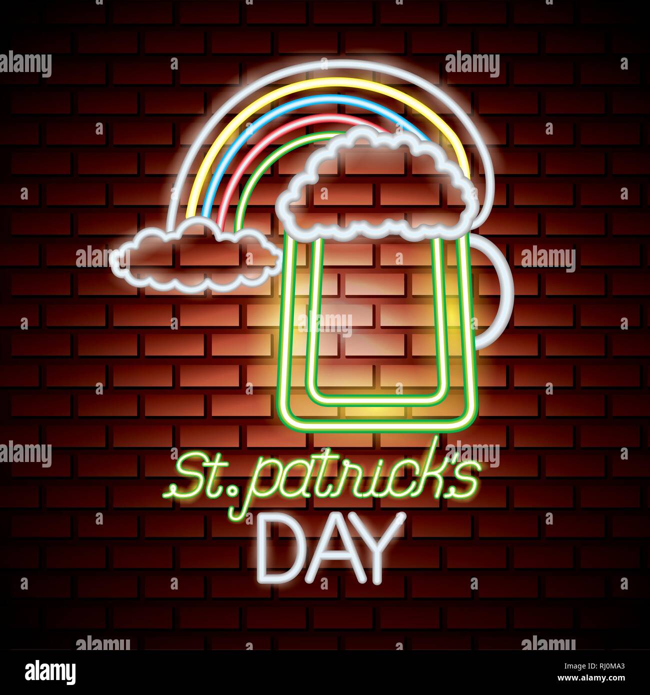 st patricks day neon Stock Vector Image & Art - Alamy