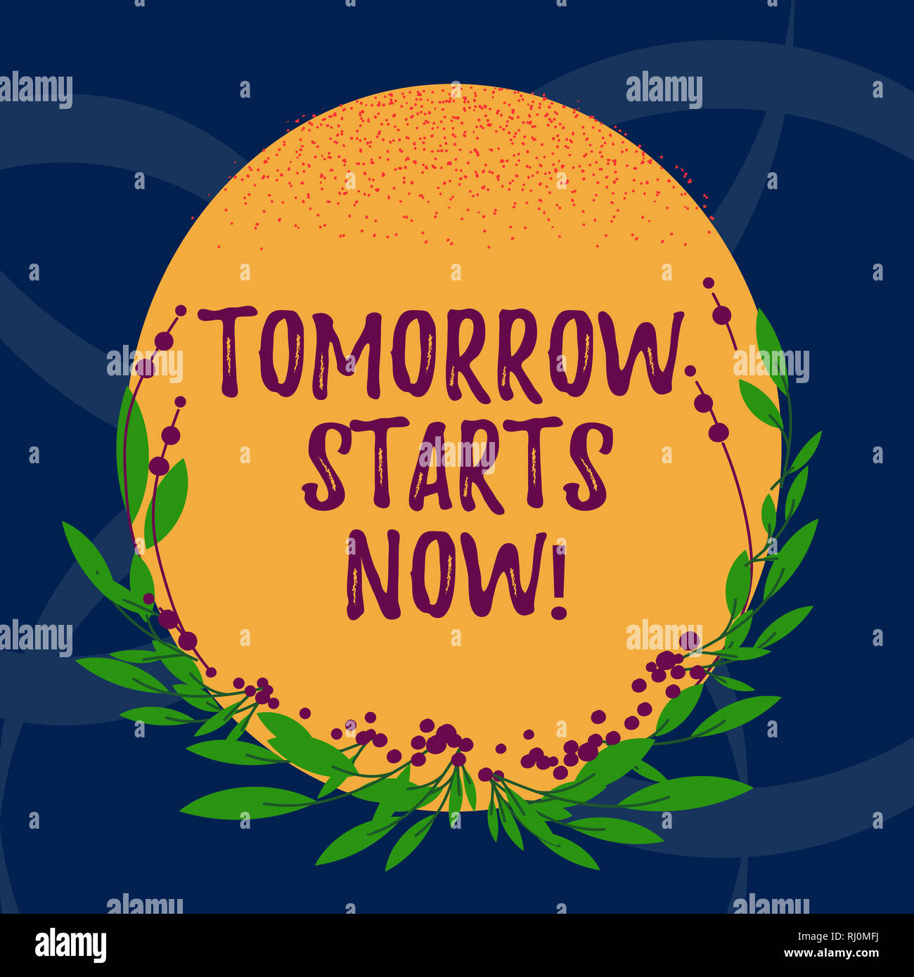 Word writing text Tomorrow Starts Now. Business concept for get going ...