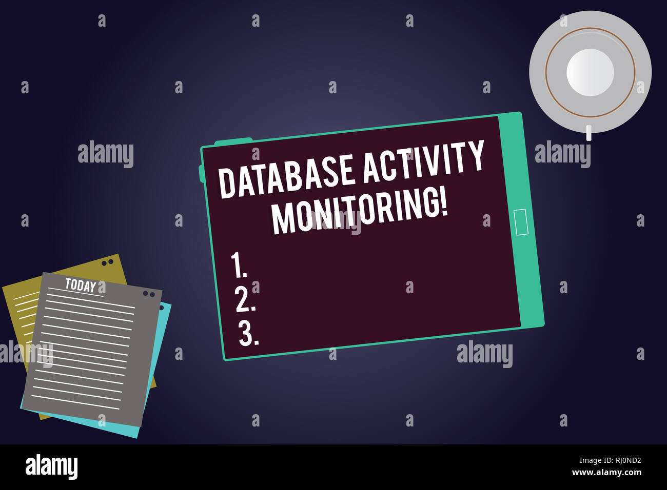 Writing note showing Database Activity Monitoring. Business photo showcasing the observation of ...