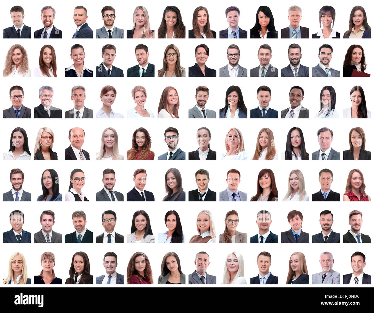 portraits of successful employees isolated on a white Stock Photo - Alamy