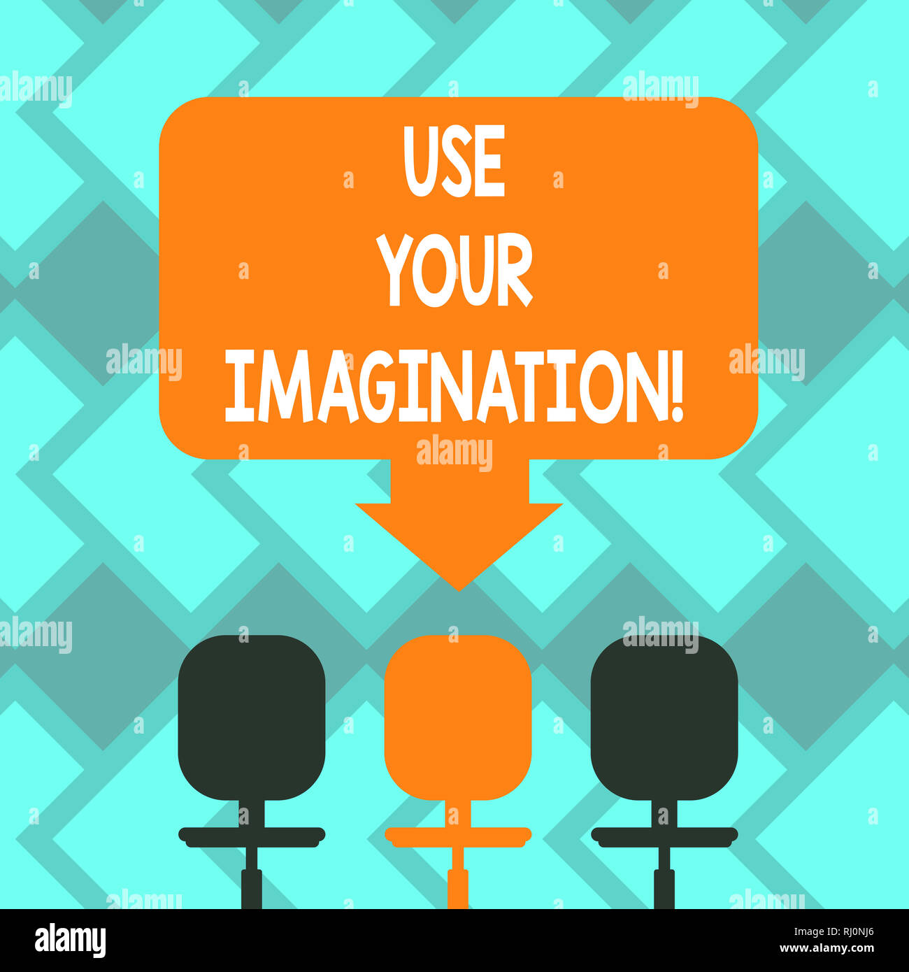 Text sign showing Use Your Imagination. Conceptual photo using ability ...